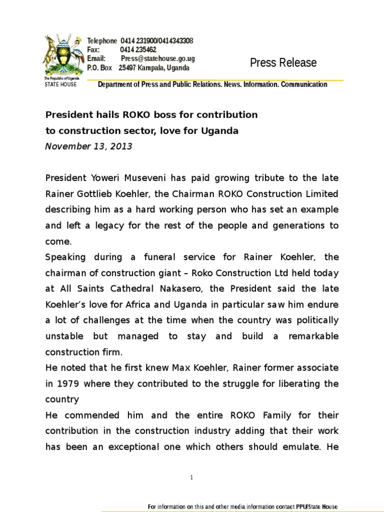 President Hails ROKO Boss For Contribution To Construction Sector Love ...