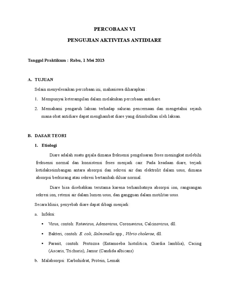 Laporan AntiDiare | PDF | Pengembangan Diri | Sains & Matematika