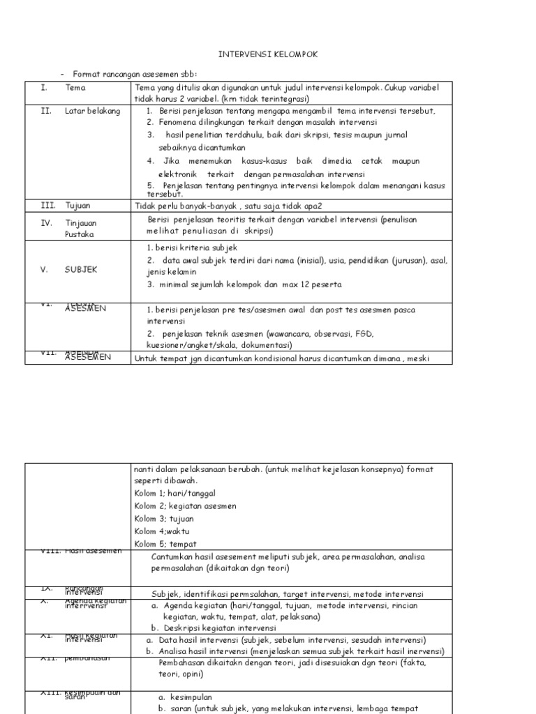 Rancangan Intervensi Kelompok Psikologi | PDF