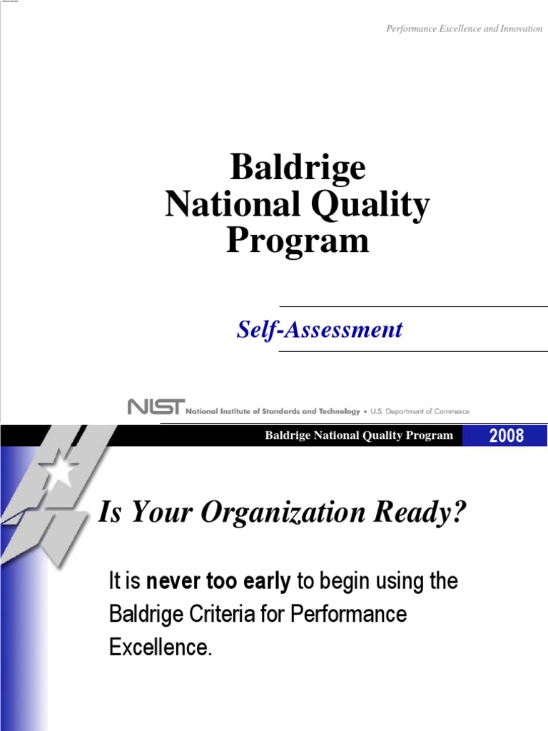 Baldrige National Quality Program: Self-Assessment | PDF | Strategic ...
