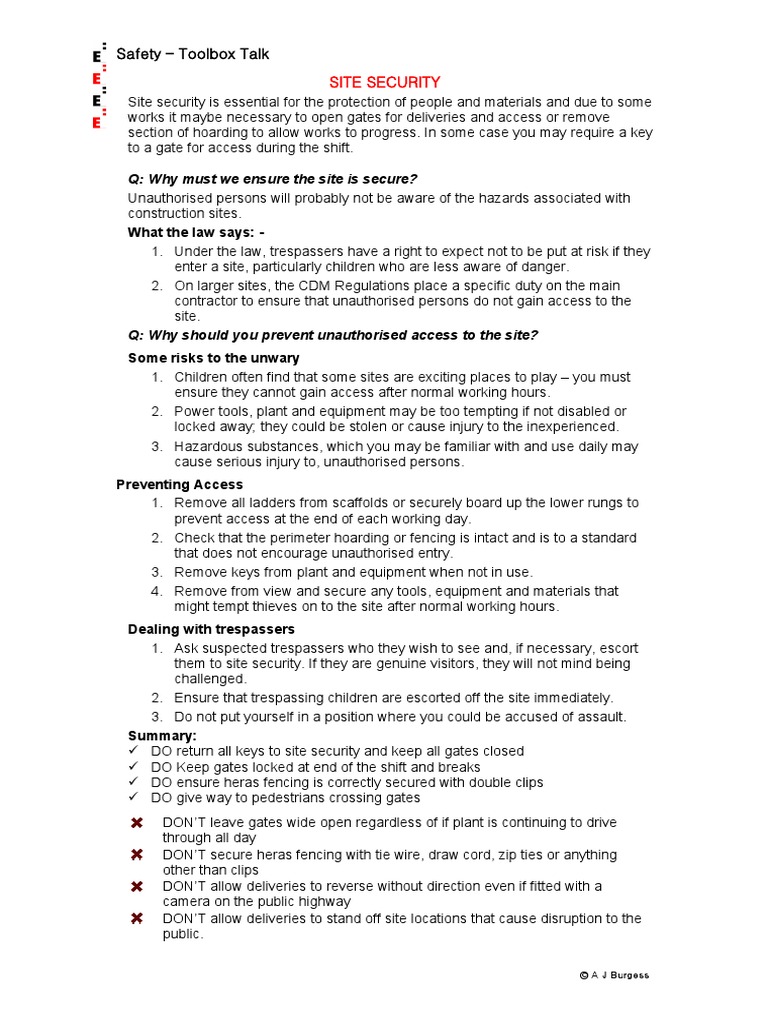 TBT Site Security PDF | PDF | Business