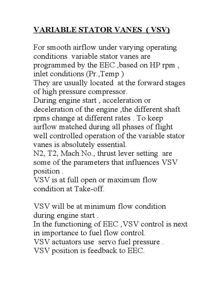 Variable Stator Vanes | PDF | Technology & Engineering