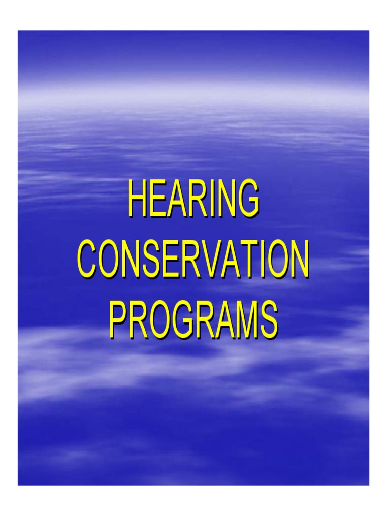 Hearing Conservation Program Overview | PDF | Noise | Waves