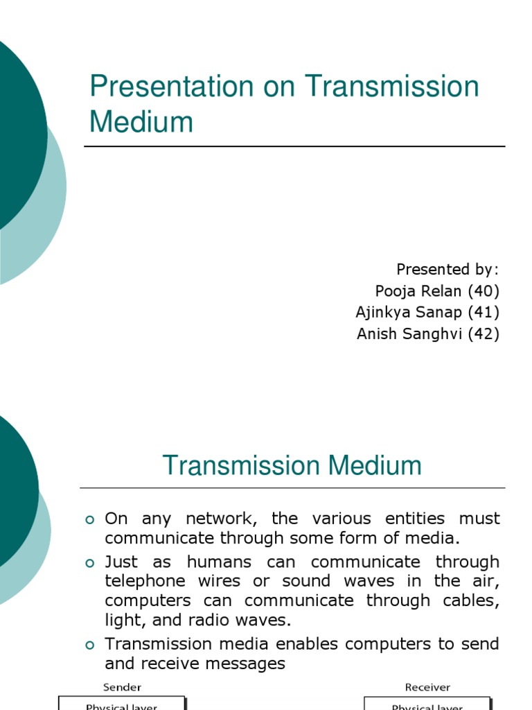 Presentation On Transmission Medium | PDF | Transmission Medium | Wireless