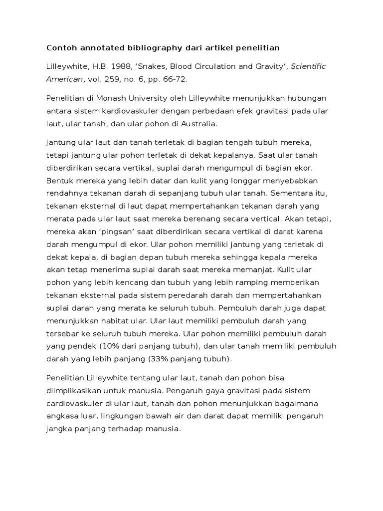 Contoh Annotated Bibliography | PDF