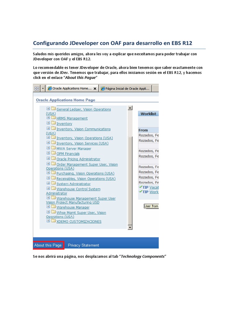 Configurando JDeveloper Con OAF para Desarrollo en EBS R12 | PDF | Informática