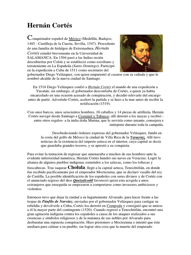 Hernán Cortés | PDF | Hernán Cortés | Antiguas colonias españolas