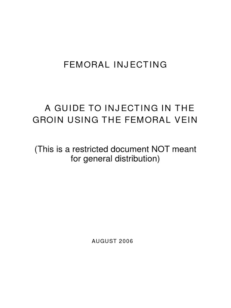 Femoral Injecting Resource | PDF | Thrombosis | Vein