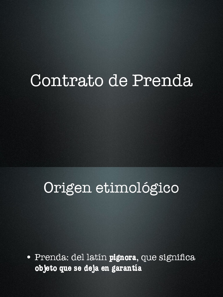 Contrato de Prenda: Definición y Clases | PDF | Pagos | Información del ...