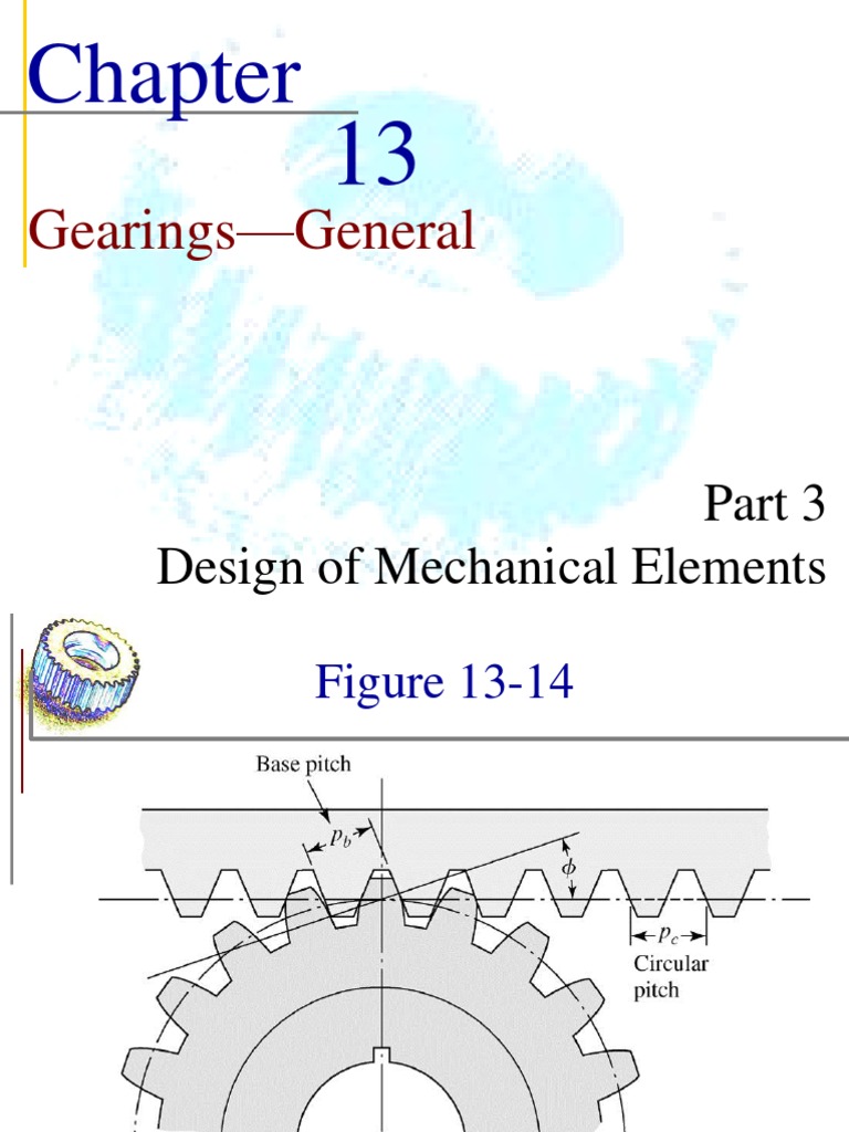 Gearings-General: Design of Mechanical Elements | PDF | Teaching ...