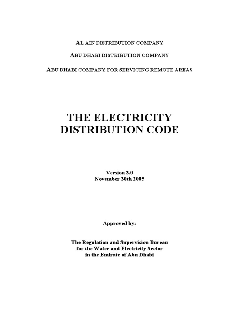 Electricity Distribution Code UAE | PDF | Electric Power Distribution ...
