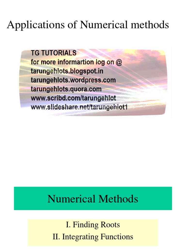 Applications of Numerical Methods | PDF | Numerical Analysis ...