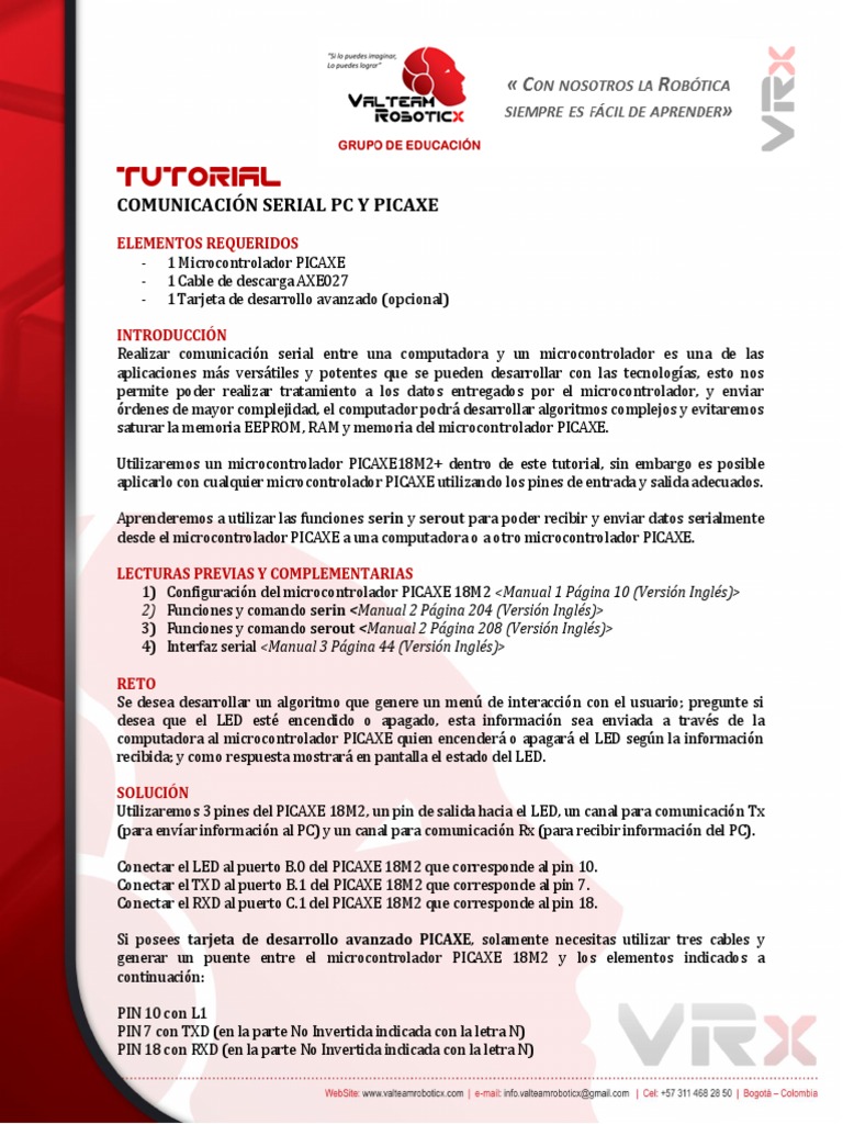 Tutorial Picaxe | PDF | Microcontrolador | Programa de computadora