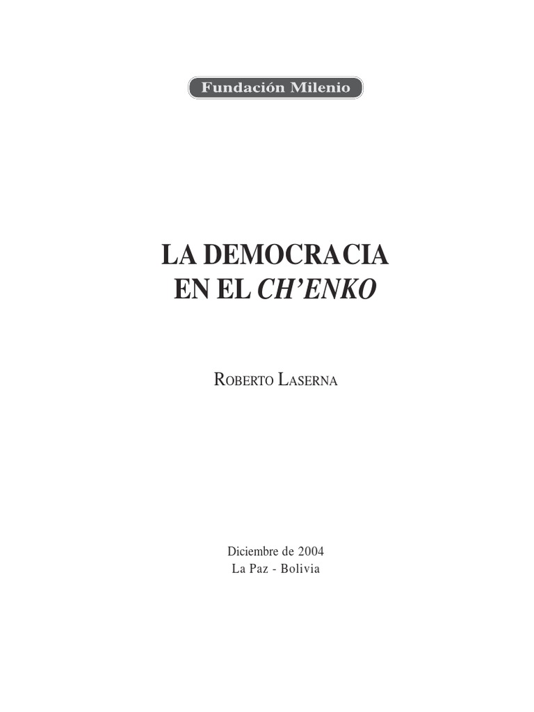 La Democracia en El ChEnko - Laserna | PDF | Ciencias sociales | Historia