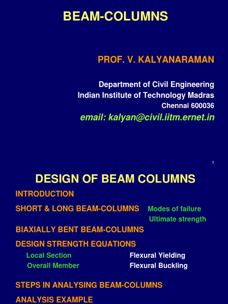Beam Column | PDF | Beam (Structure) | Buckling