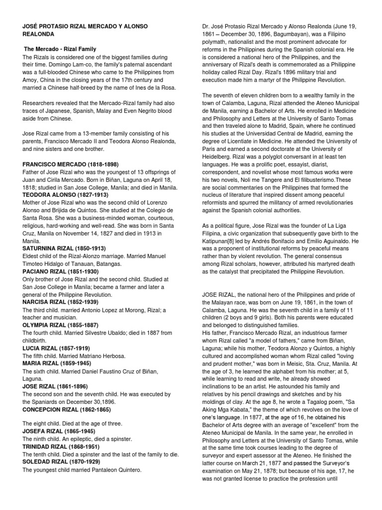 Dr. Jose Rizal | PDF | Philippines | Languages