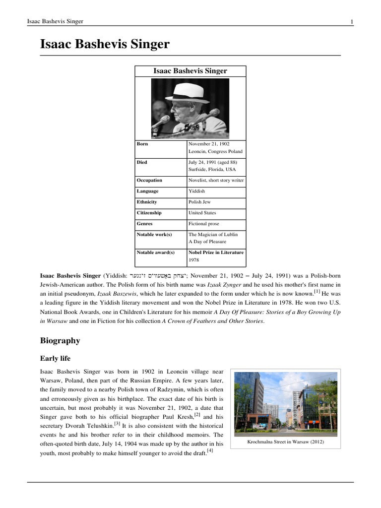 Isaac Bashevis Singer PDF | PDF | Religion And Belief