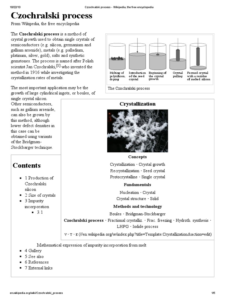 Czochralski Process - Wikipedia, The Free Encyclopedia PDF | PDF ...