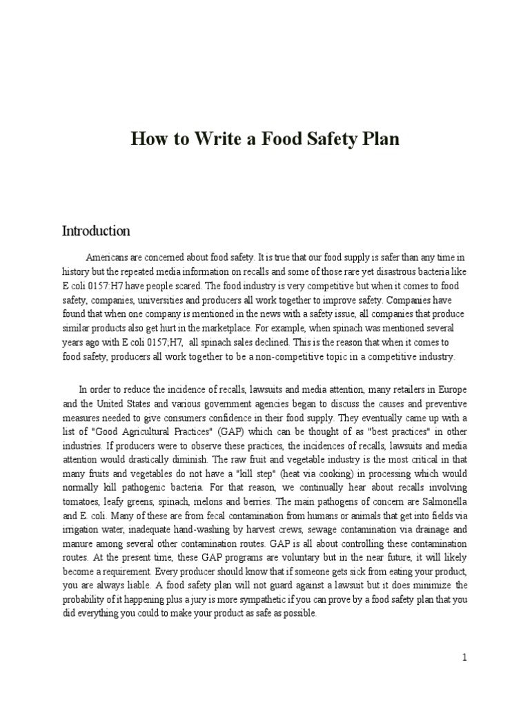 Food Safety Plan | PDF | Compost | Manure