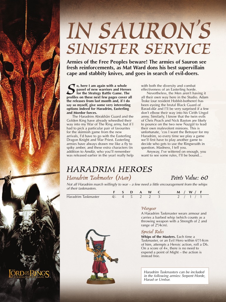 Haradrim and Easterling Forces in Sauron’s Army | PDF