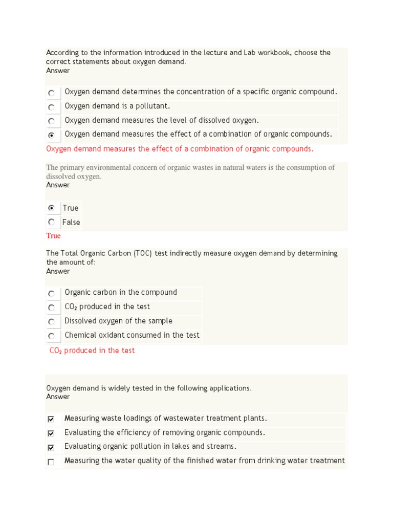 Environmental Engineering Quiz | PDF | Total Organic Carbon | Wastewater