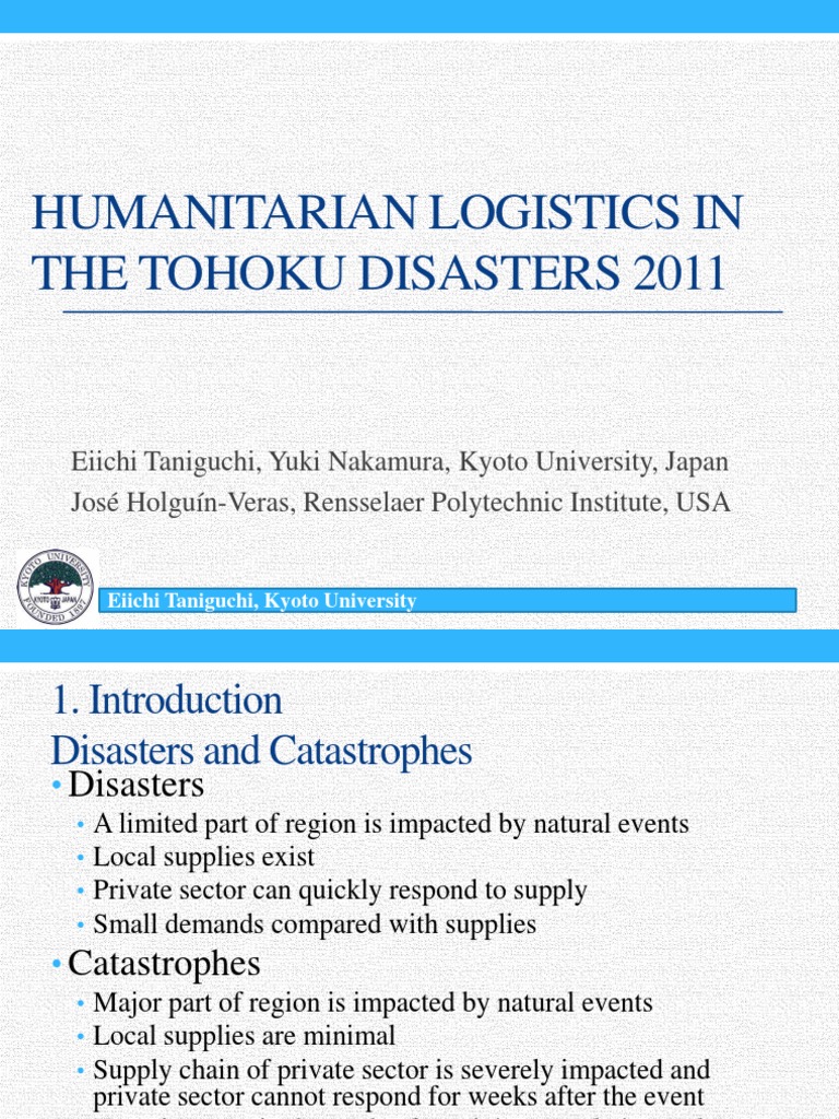 Japan 2011 Humanitarian Logistics PDF | PDF | Logistics | Tsunami