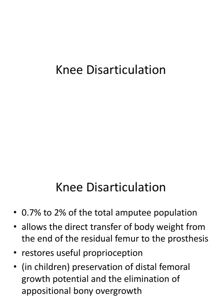Knee Disarticulation | PDF
