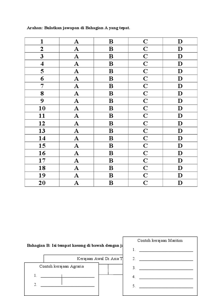 Soalan Exam Sejarah F1 Dua | PDF