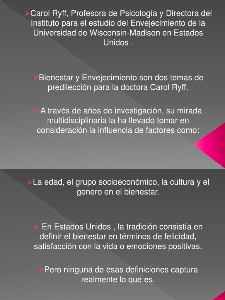 Bienestar de Carol Ryff | PDF