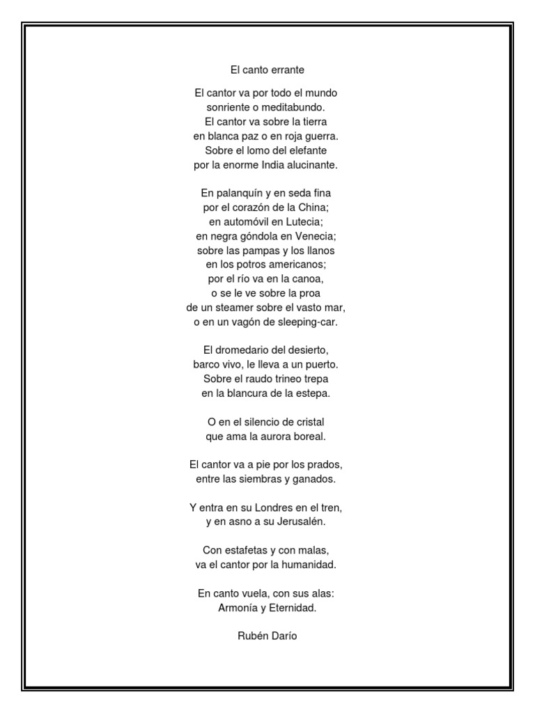 El Canto Errante Ruben Dario | PDF