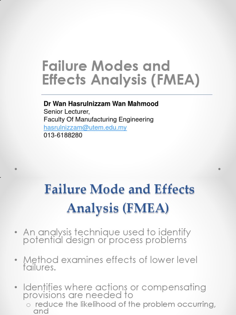 Failure Modes and Effects Analysis (FMEA) | PDF | Reliability Engineering | Engineering