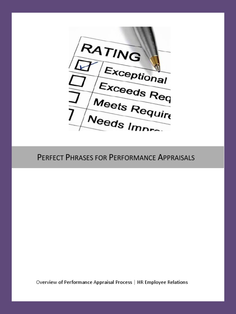 Performance Appraisal Phrases Guide | PDF | Performance Appraisal ...