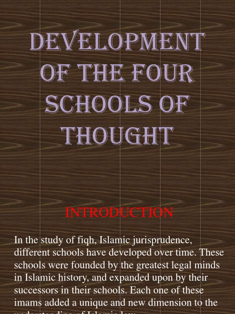 Development of Schools of Thought in Islam | PDF | Sharia | Prophets ...