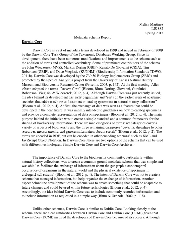 Darwin Core | PDF | Metadata | Information Retrieval