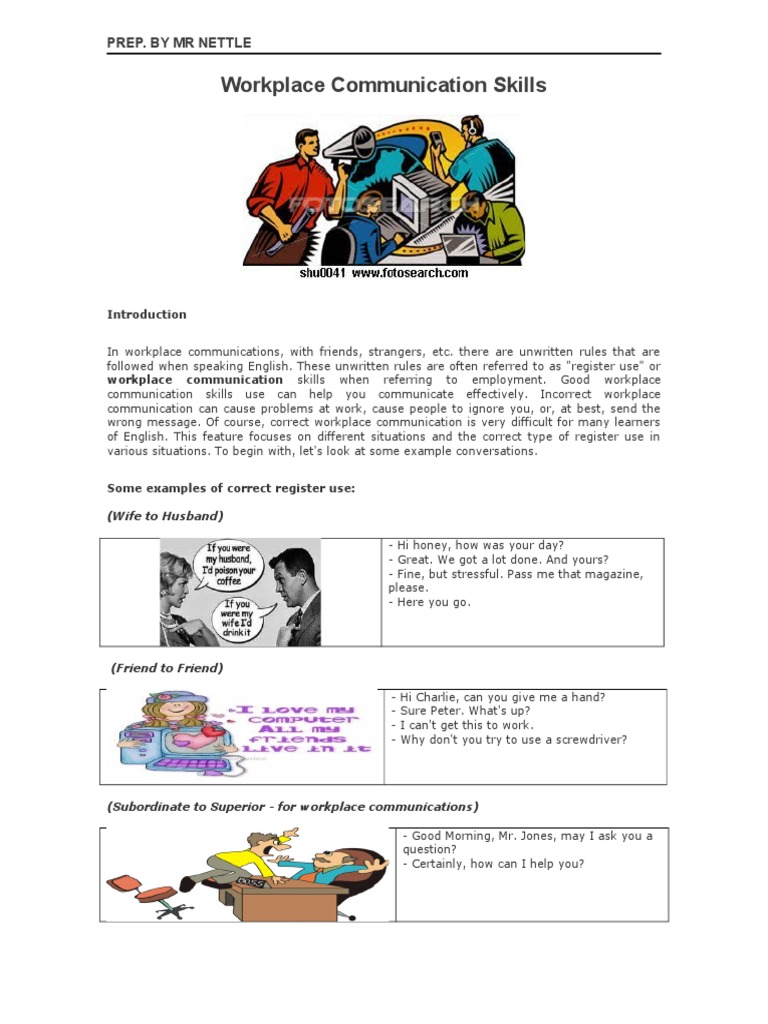 Workplace Communication Skills: Prep. by MR Nettle | PDF | Semiotics ...