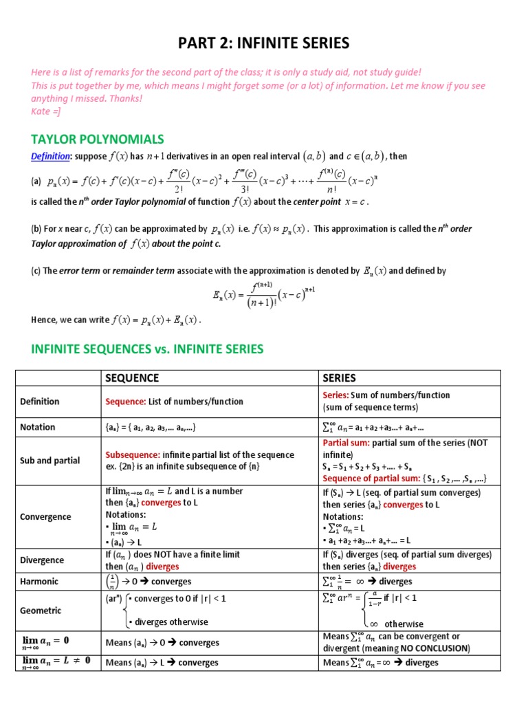 Understanding Infinite Series and Sequences | PDF | Series (Mathematics ...