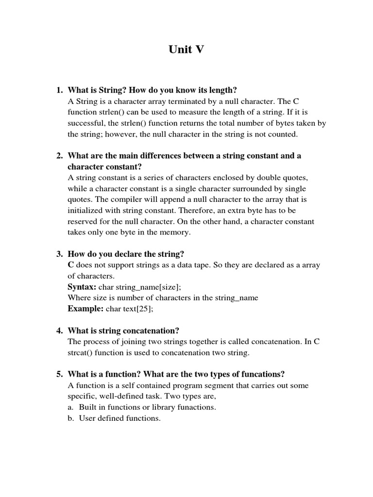 Unit V Pdf Pointer Computer Programming Variable Computer Science