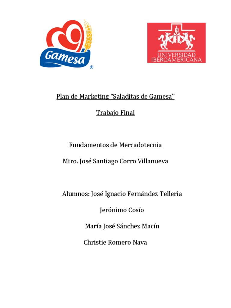 Plan de Marketing de Saladitas de Gamesa | PDF | Marketing | Negocios ...