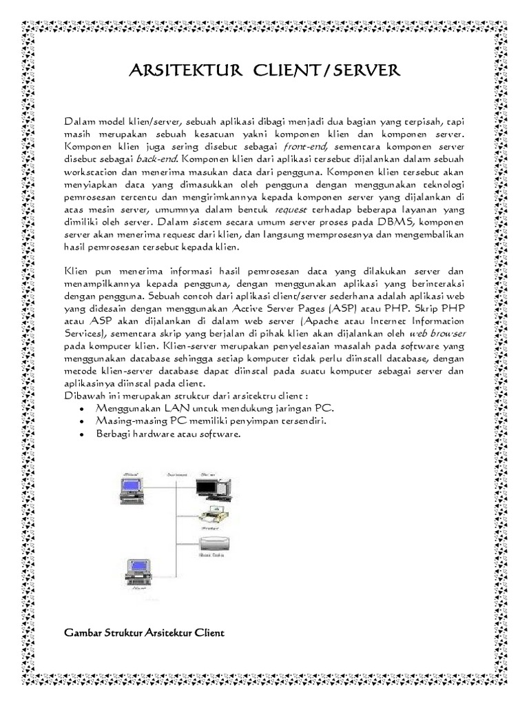 Arsitektur Client Server PDF | PDF | Teknologi & Rekayasa