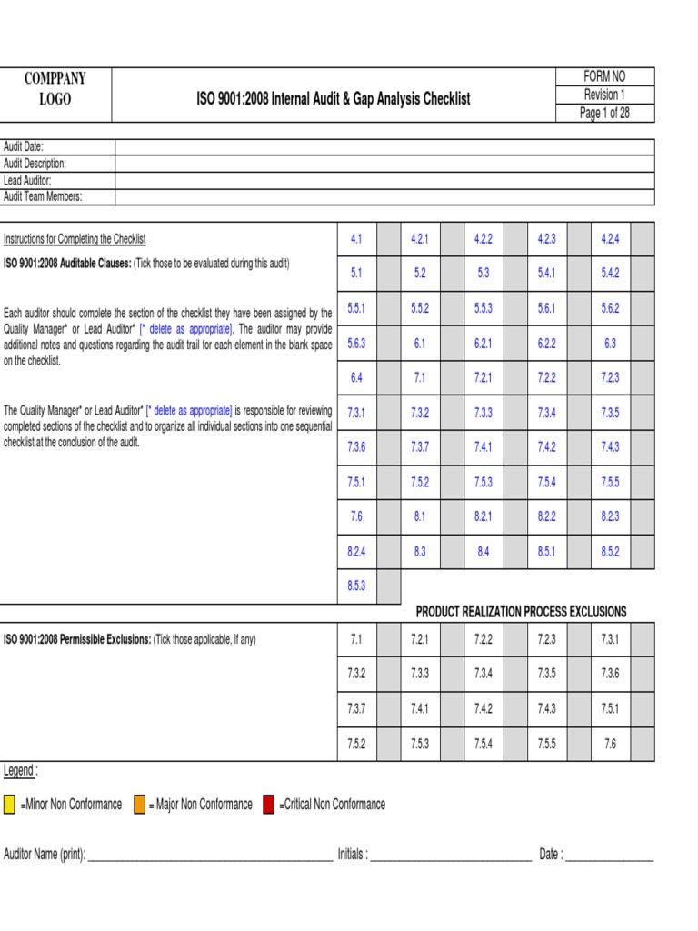 ISO Audit Check List With Cover PDF | PDF | Finance & Money Management