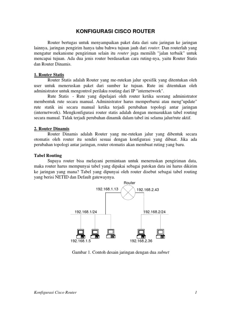 Konfigurasi Cisco Router PDF | PDF