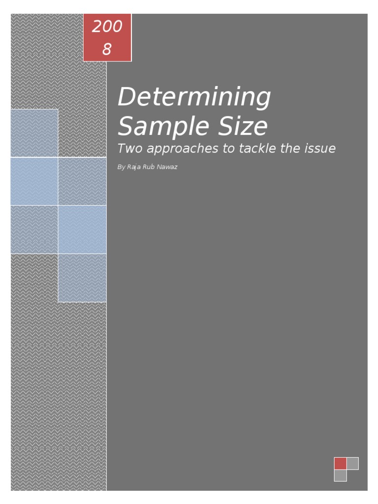 Determining Sample Size | PDF | Confidence Interval | Standard Deviation