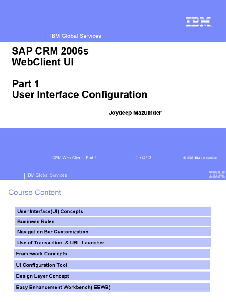 IBM CRM Web UI - Part 1 | Application Software | Technology & Engineering