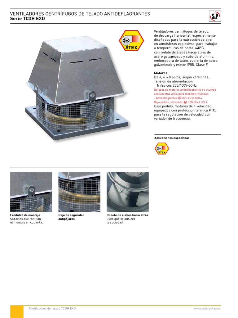 Extractor Atex TCDH Exd | PDF | Ventilador mecánico | Física Aplicada e ...