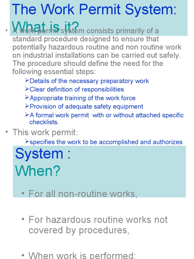 What Is It?: - This Work Permit | PDF | Safety | Chemistry