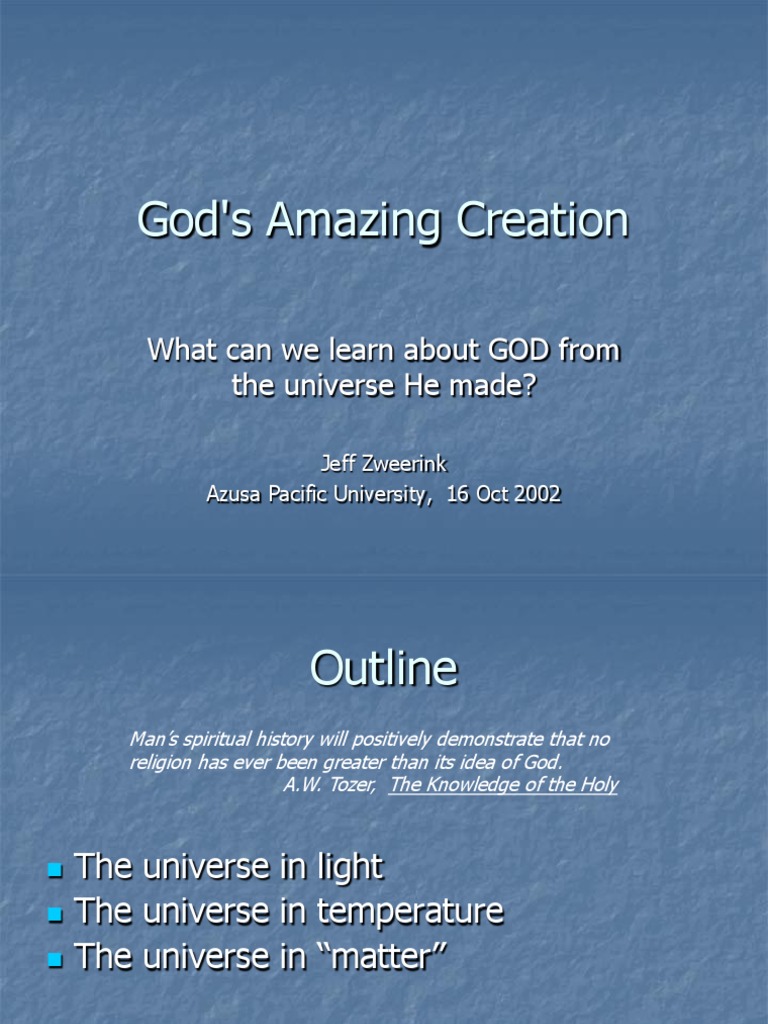 Amazing Creation | PDF