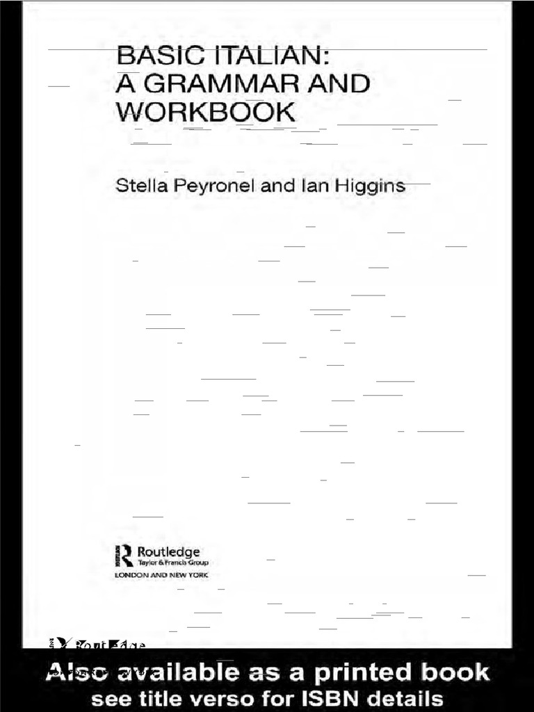 Basic Italian - A Grammar and Workbook | PDF | Grammatical Gender | Plural