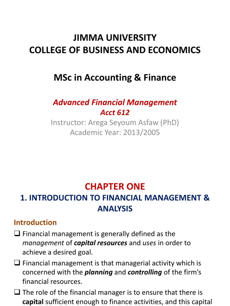 FM - Chapter One | PDF | Financial Markets | Securities (Finance)