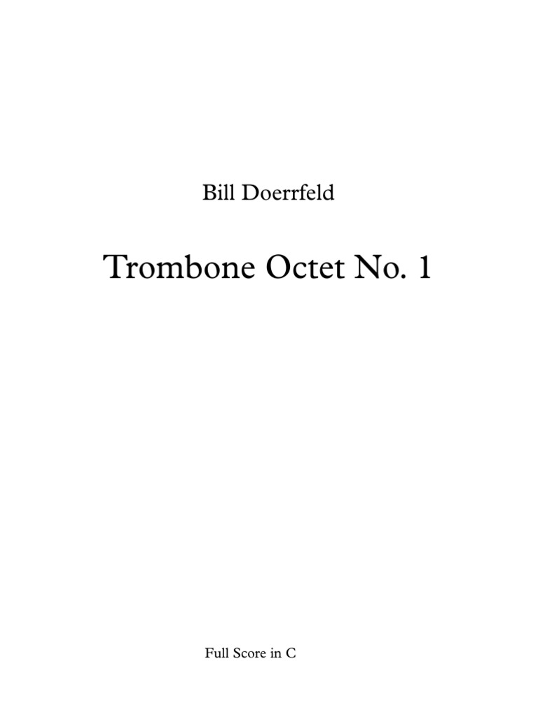 Trombone Octet No. 1.1 Full Score | PDF | Jazz | Classical Music