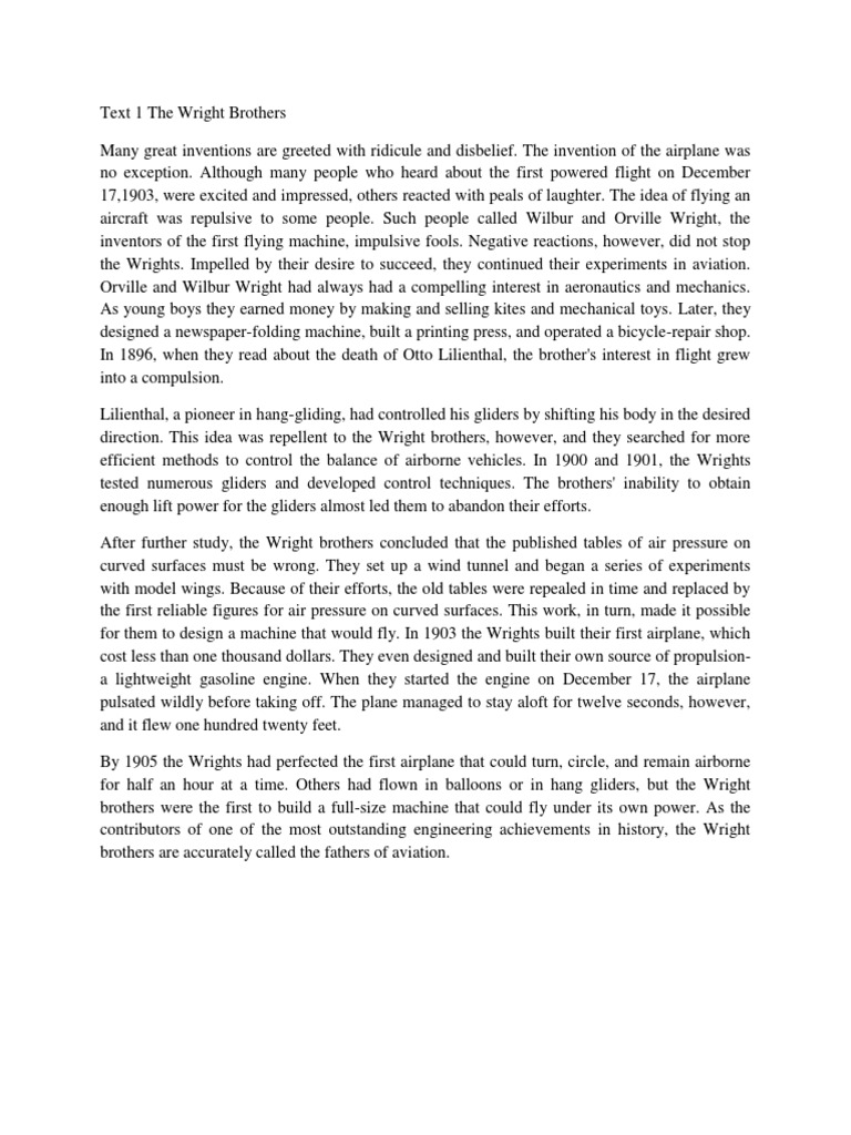 Wright Brothers: Pioneers of Flight | PDF | Wright Brothers | Aeronautics